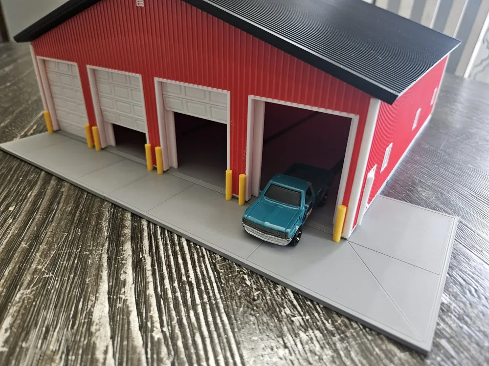 1/64 Scale - 60x60 Garage / 4 Garage Doors - Free 3D Print Model ...