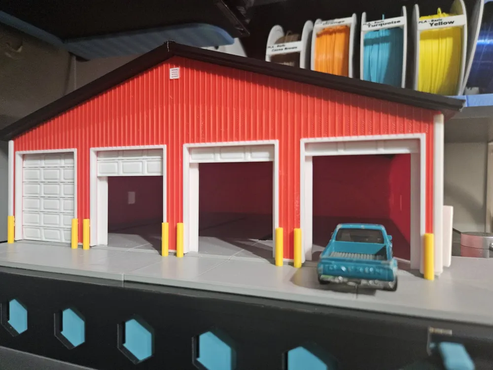 1/64 Scale - 60x60 Garage / 4 Garage Doors - Free 3D Print Model ...