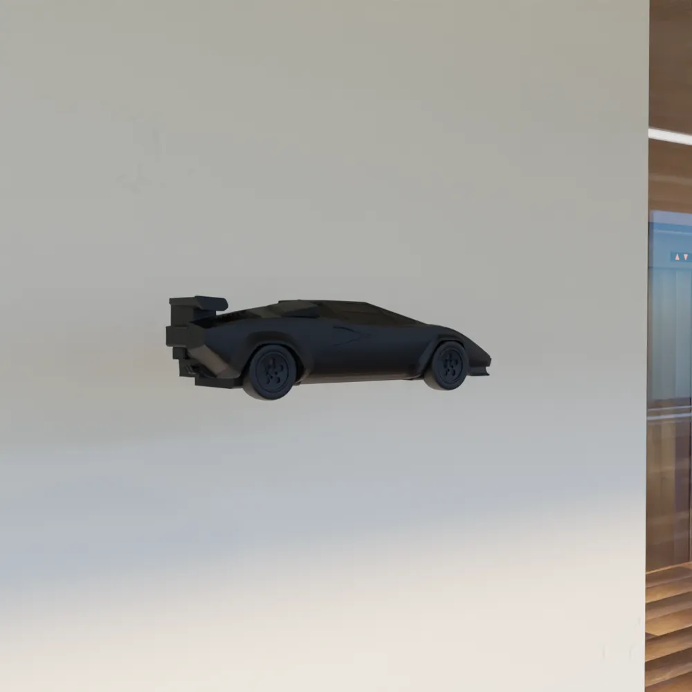 Lamborghini Countach 500 QV Wall Art - Side View - Free 3D Print Model ...