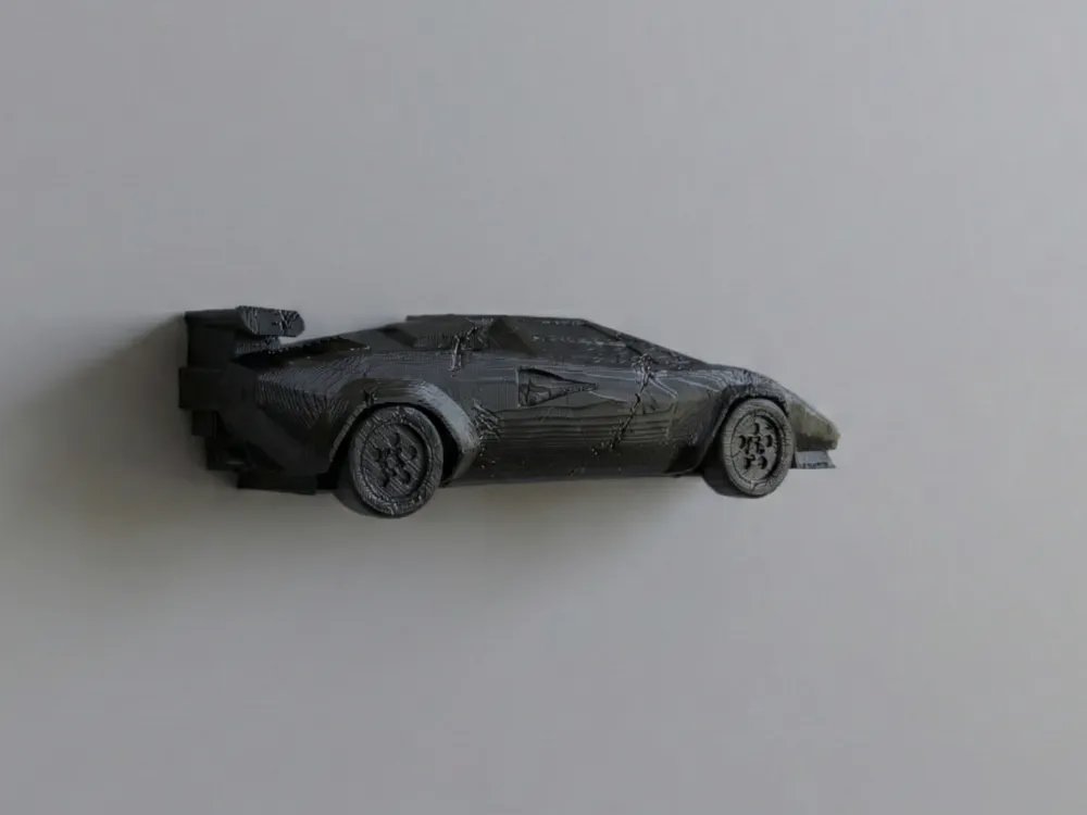 Lamborghini Countach 500 QV Wall Art - Side View - Free 3D Print Model ...