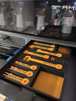 Bambu Tools holder for 9 tools + AMS Riser drawer by Ryan MakerWorld ...