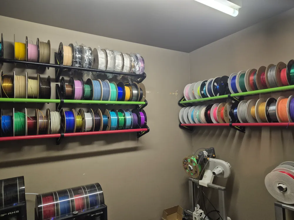 Broom Stick Wall Mounted Filament Spool Shelf - Free 3D Print Model ...