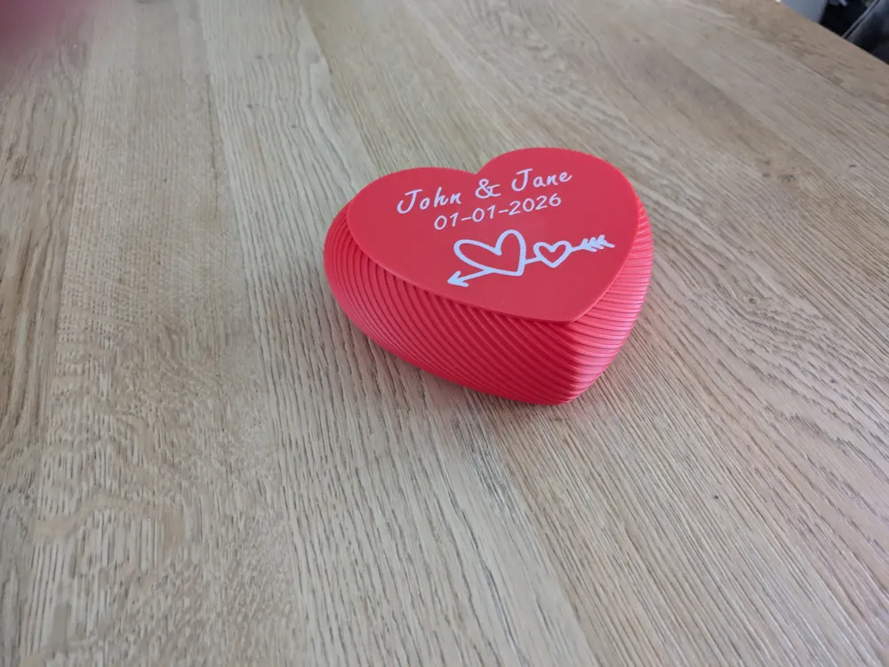 Valentine gift box - Customizable names - Free 3D Print Model - MakerWorld