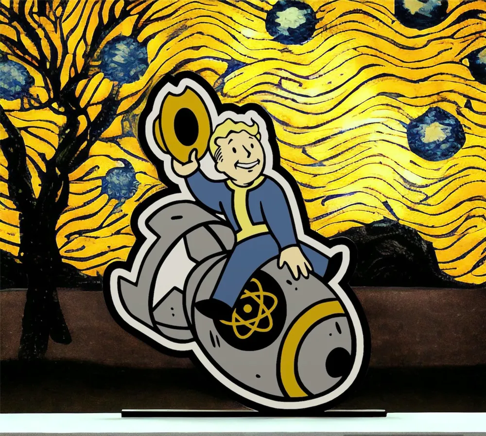 Vault Boy Nuke Riding LED Lamp by Codyinbody3 - MakerWorld