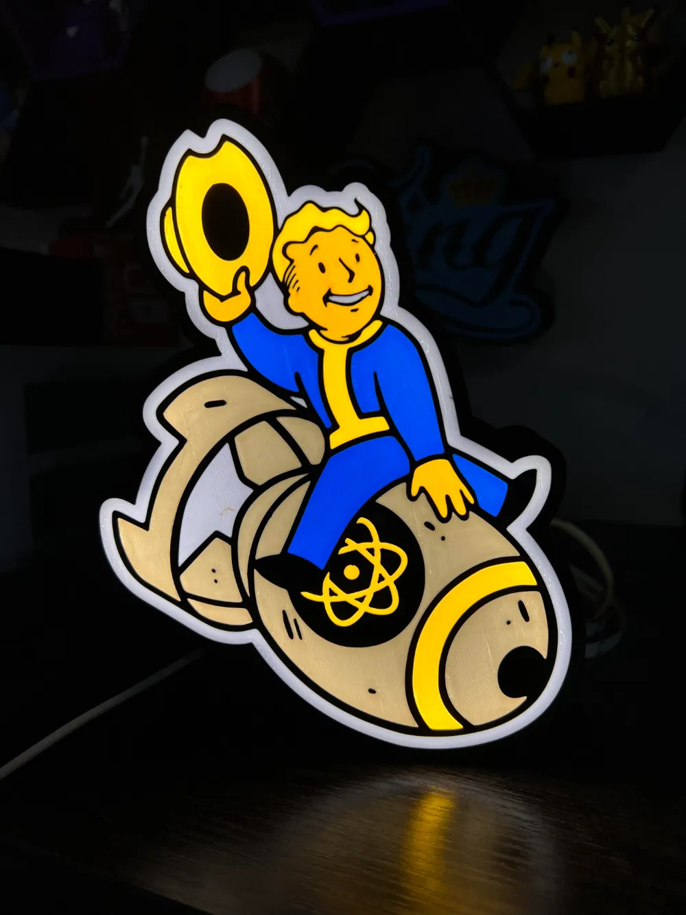 Vault Boy Nuke Riding LED Lamp by Codyinbody3 - MakerWorld