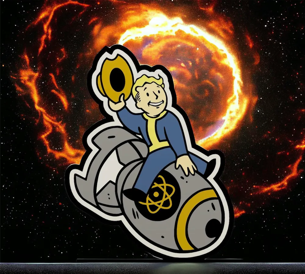 Vault Boy Nuke Riding LED Lamp by Codyinbody3 - MakerWorld