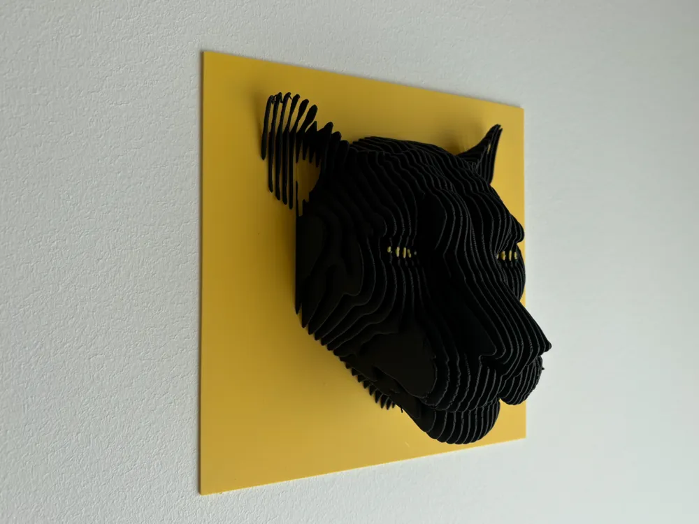 Black Panther layered sculpture by Slevin MakerWorld: Download Free 3D ...