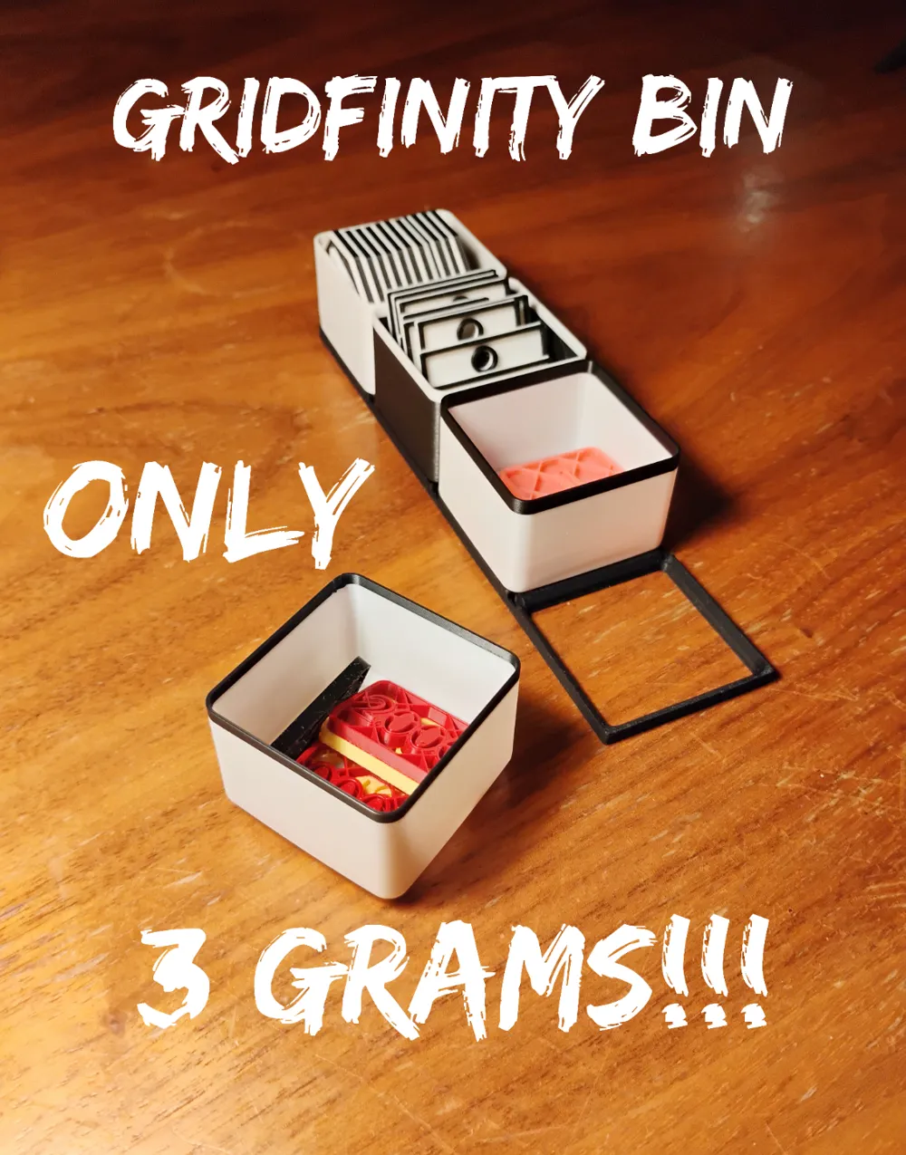 4x4x3 Lightest Gridfinity Bin Filament Friendly by PAL PRINTS - MakerWorld