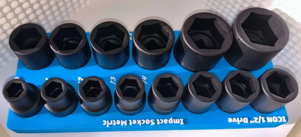 ICON 1/2'' Drive impact socket Gridfinity Metric - Free 3D Print Model ...