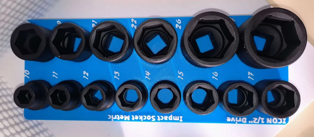 ICON 1/2'' Drive impact socket Gridfinity Metric - Free 3D Print Model ...