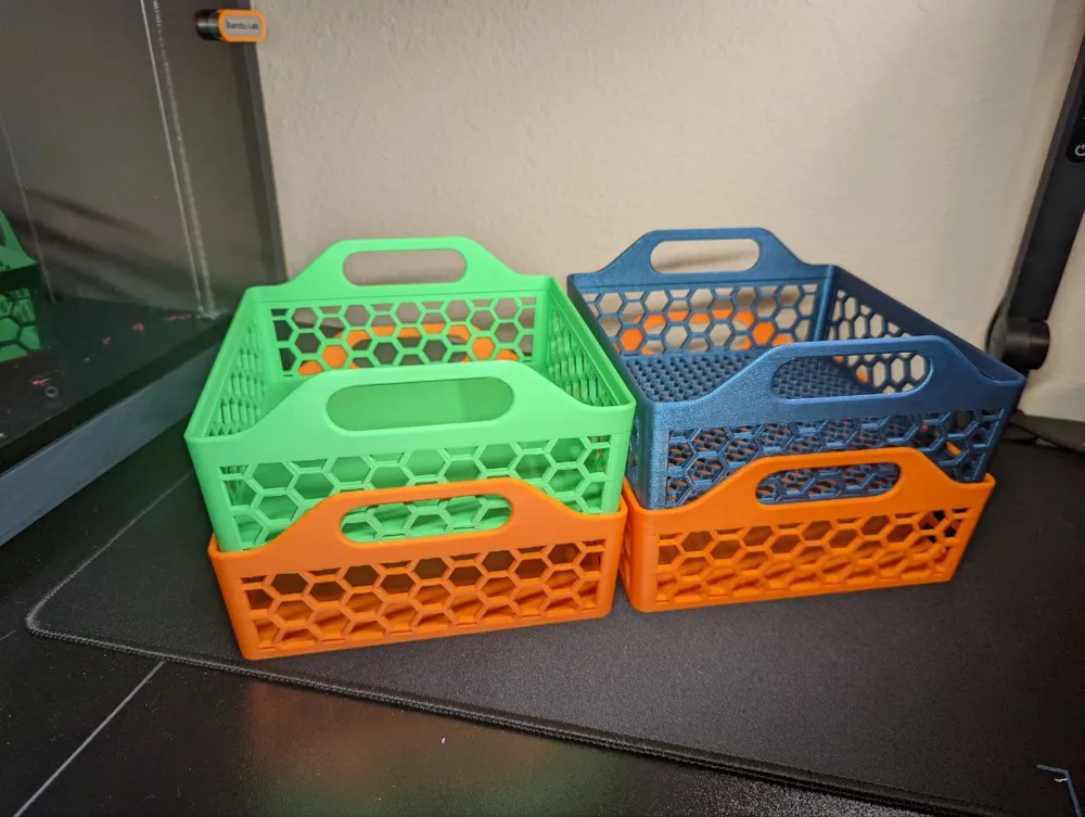 Stackable Basket Bins with Handles - Free 3D Print Model - MakerWorld