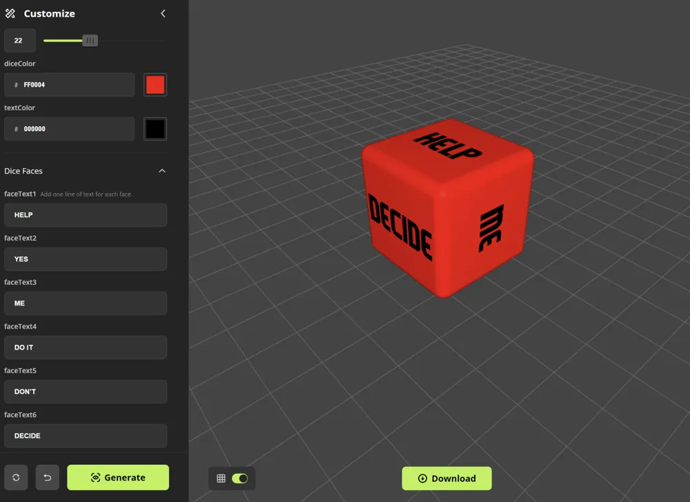Multi-Color Dice Customizer! Design on MakerWorld - Free 3D Print Model ...
