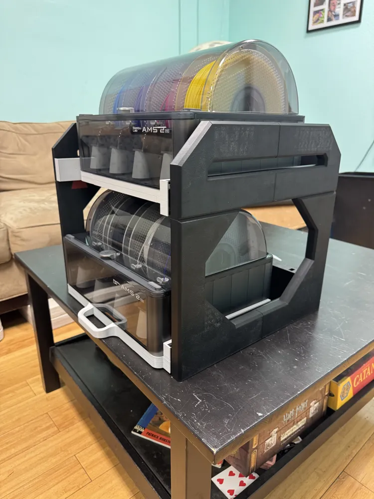 AMS 2 Pro Trays For Dual AMS Sliding Rack by Print3DZ MakerWorld ...