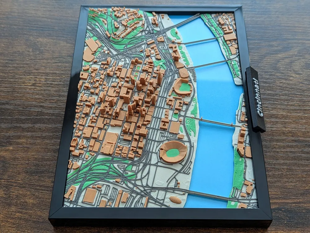 Cincinnati Ohio 3D Miniature v2 - Free 3D Print Model - MakerWorld