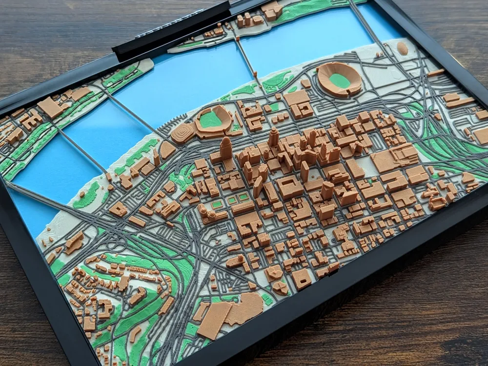 Cincinnati Ohio 3D Miniature v2 - Free 3D Print Model - MakerWorld