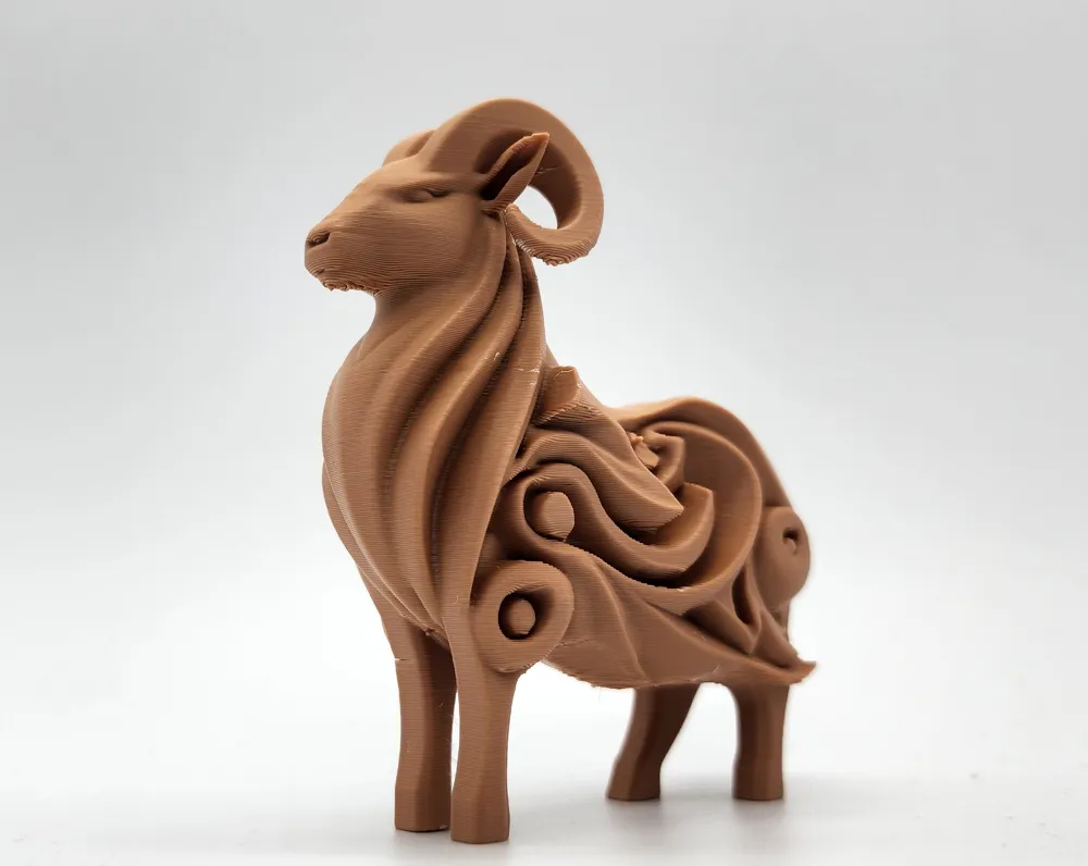 Wood-Carved Bighorn Sheep by Triple G Workshop - MakerWorld