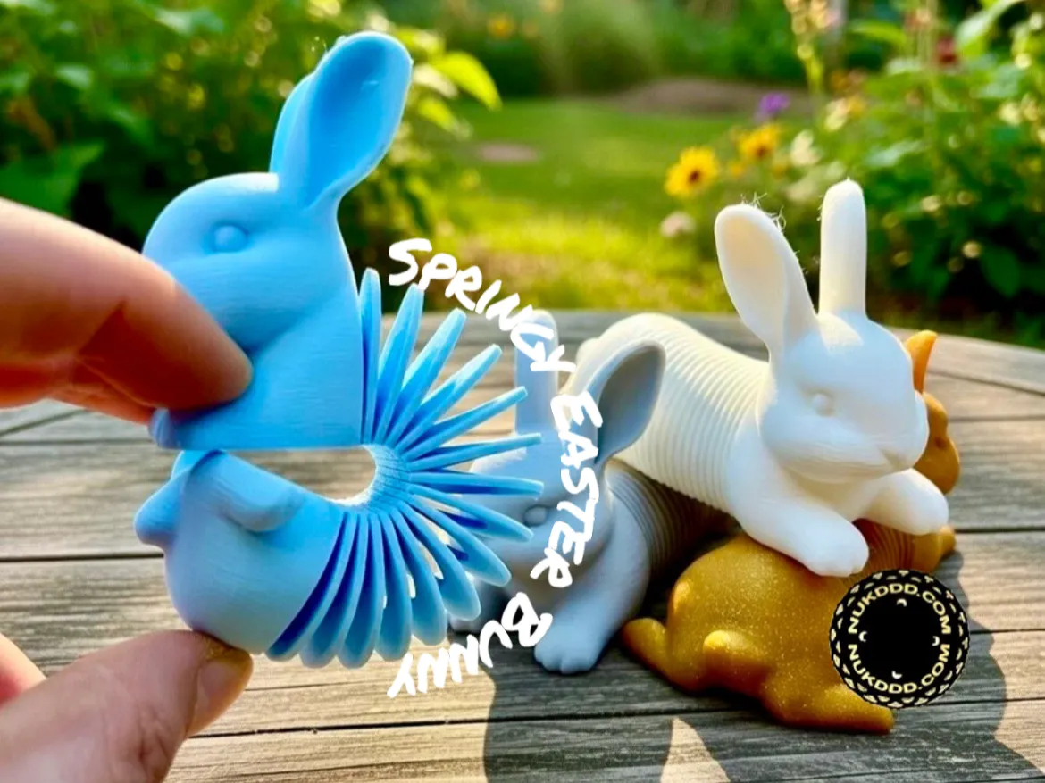 Springy Easter Bunny Fidget - Free 3D Print Model - MakerWorld