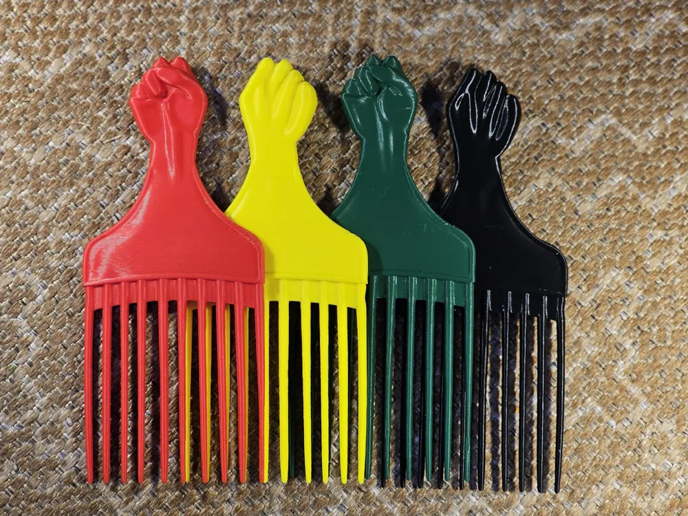 Raised Fist Afro Pick Accessory - Free 3D Print Model - MakerWorld