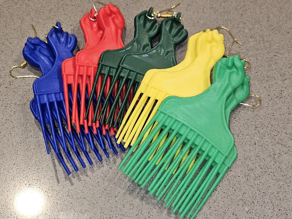 Raised Fist Afro Pick Accessory - Free 3D Print Model - MakerWorld