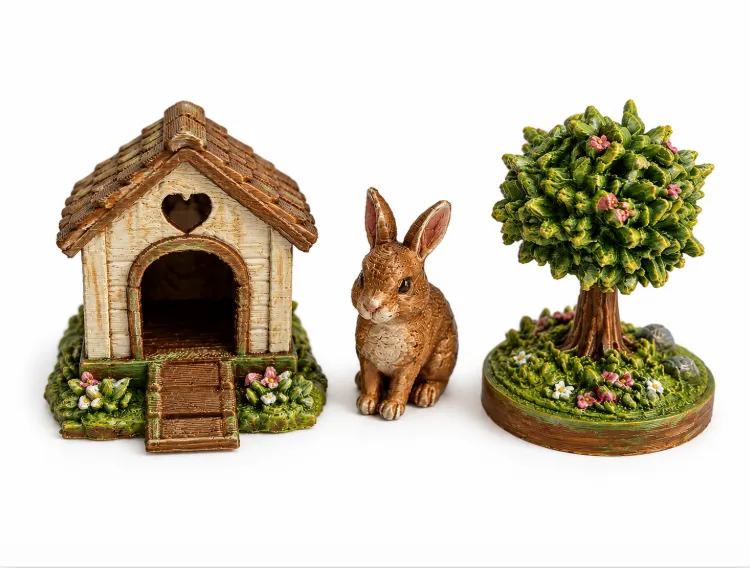 Bunny Garden Miniature Set- Bunny House& Tree - Free 3D Print Model ...