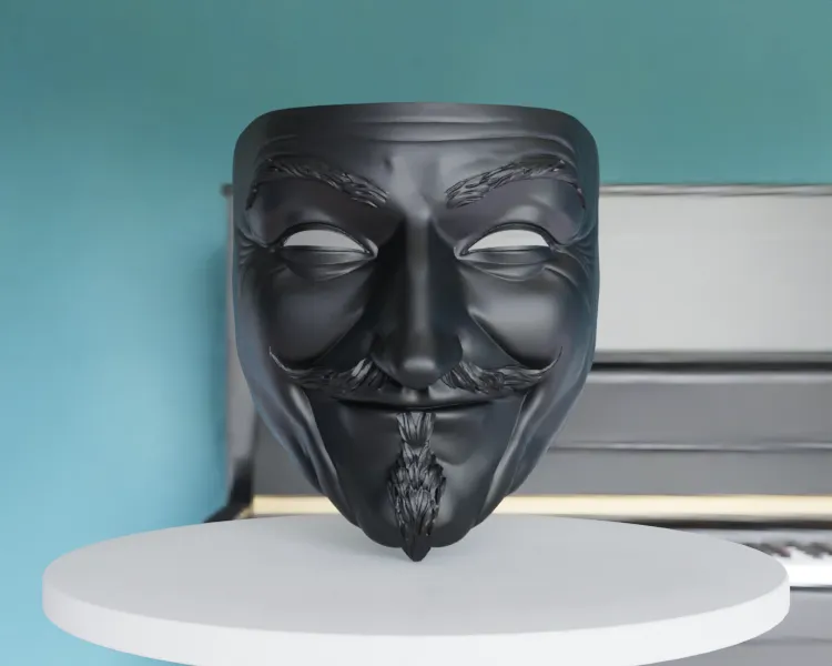 V for Vendetta Maske - Guy Fawkes – Kostenloses 3D-Druckmodell – MakerWorld