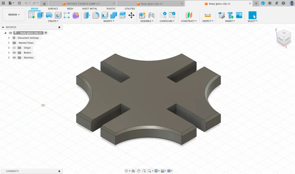 4 way glass clip by wobrien - MakerWorld