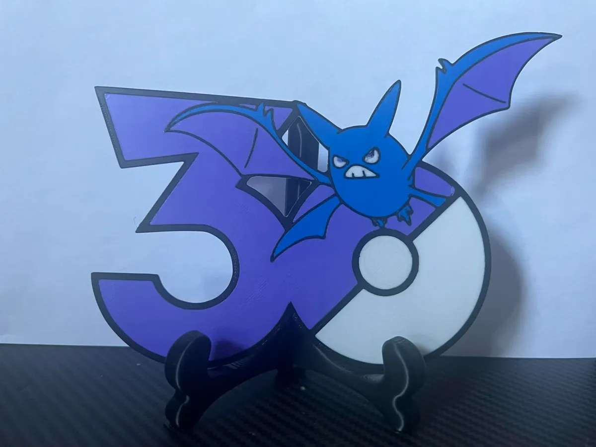 Pokémon 30th Anniversary Crobat Display - Free 3D Print Model - MakerWorld