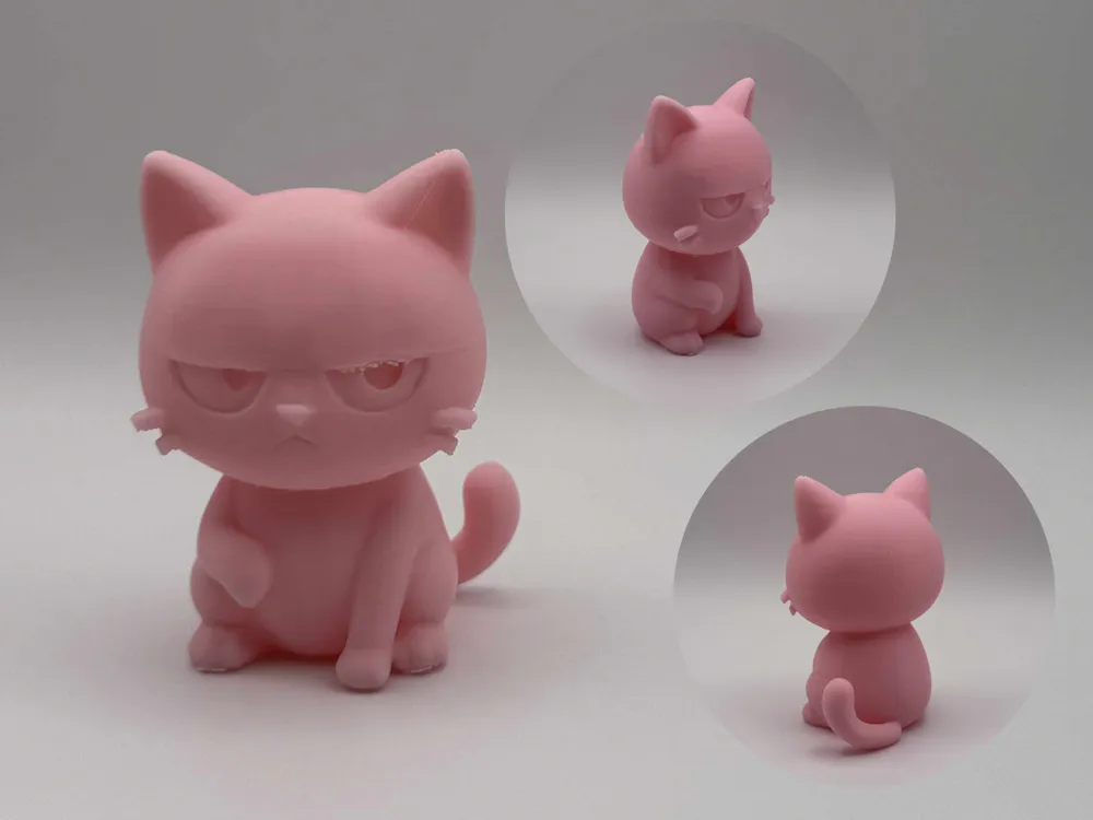Nonchalant Cat – chibi grumpy kitty - Free 3D Print Model - MakerWorld