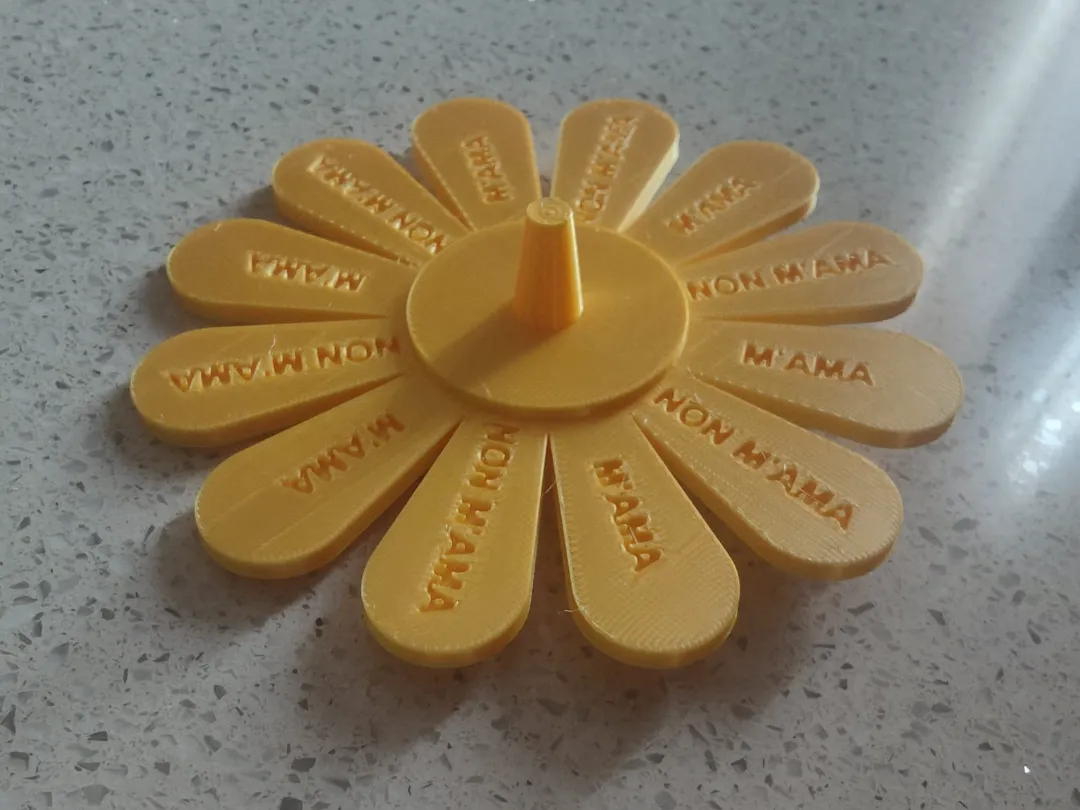Daisy he loves me he loves me not spinning top game - Free 3D Print ...