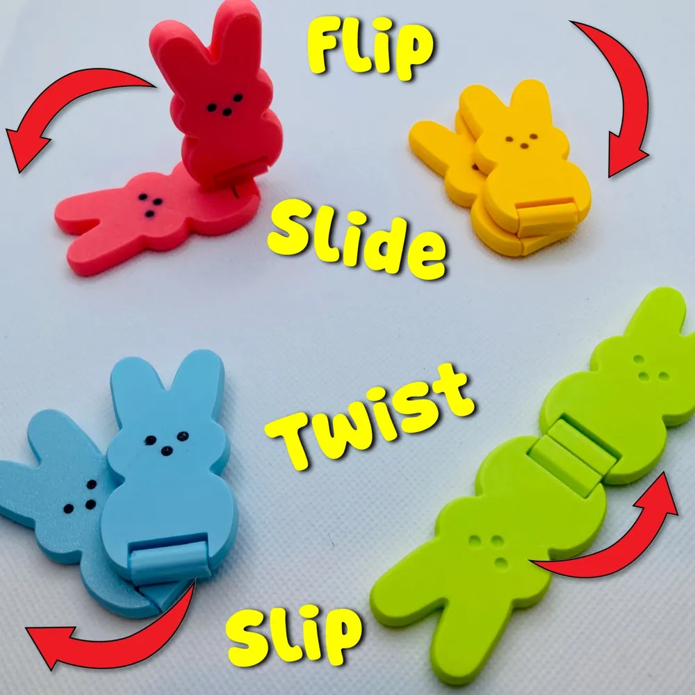 Peeps Easter Slider + Flip Fidget (Print in Place) - Free 3D Print ...