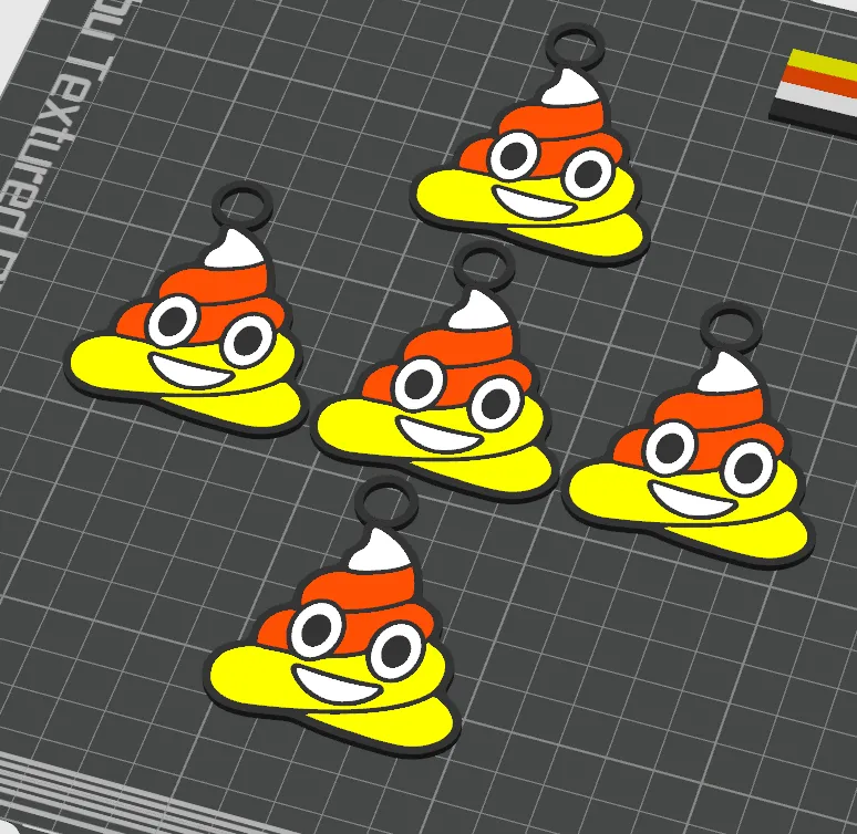 Candy corn poop emoji key chain by Salvadori MakerWorld: Download Free ...