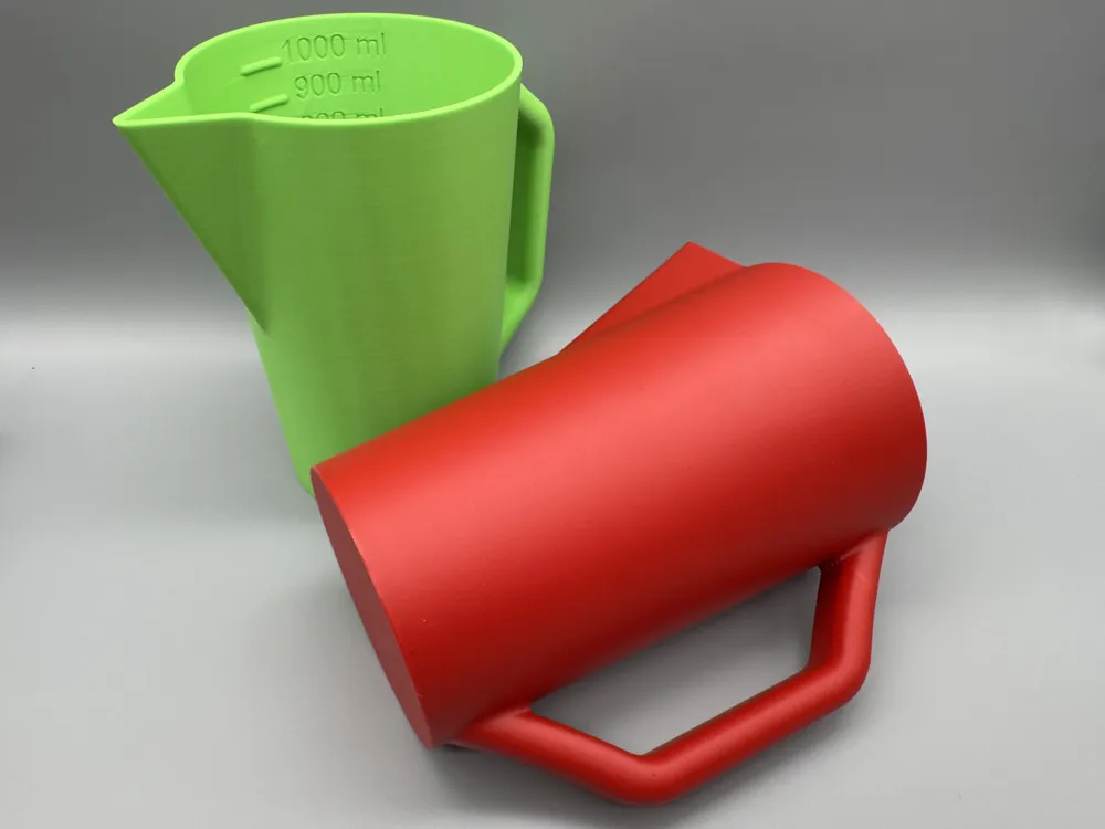 Measuring cup, beaker 500-1000ml, liter without support - Free 3D Print ...