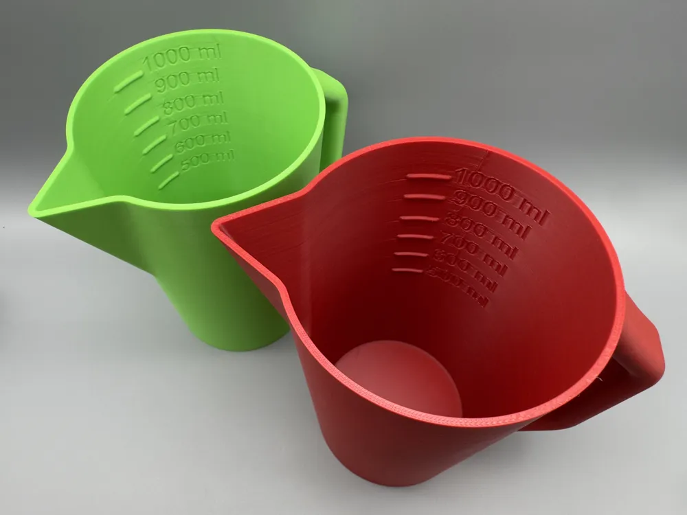 Measuring cup, beaker 500-1000ml, liter without support - Free 3D Print ...