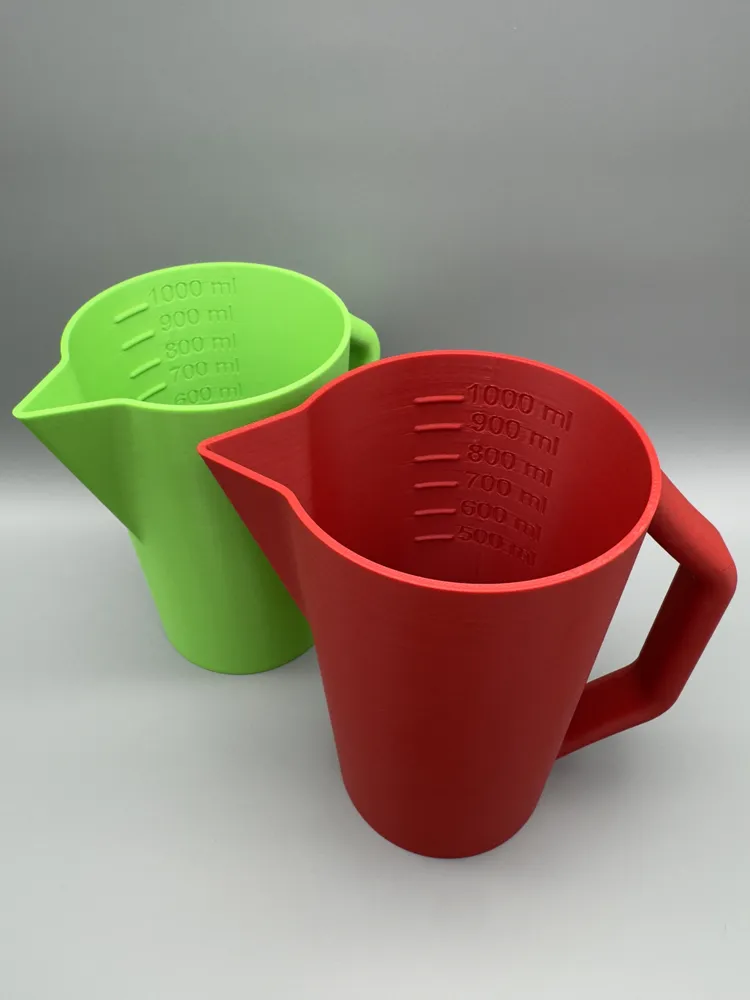 Measuring cup, beaker 500-1000ml, liter without support - Free 3D Print ...