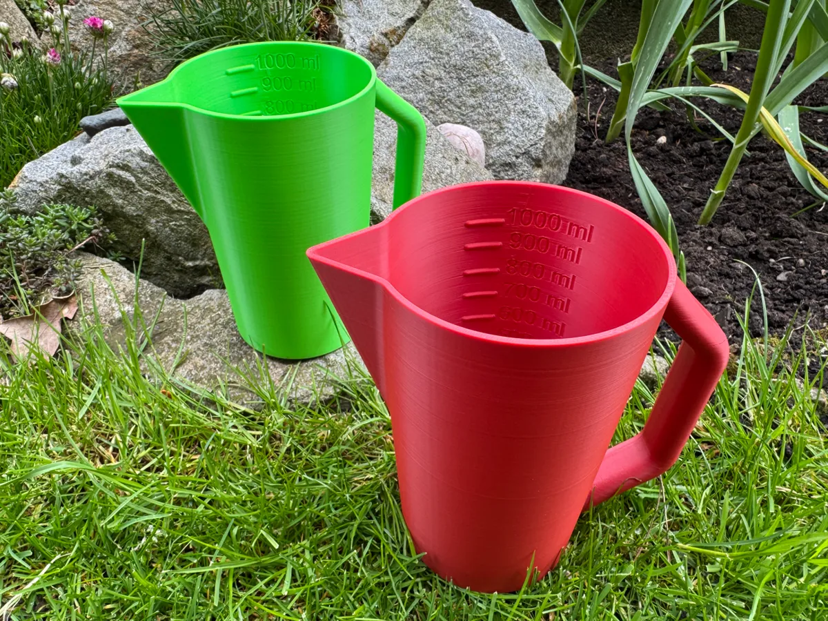 Measuring cup, beaker 500-1000ml, liter without support - Free 3D Print ...