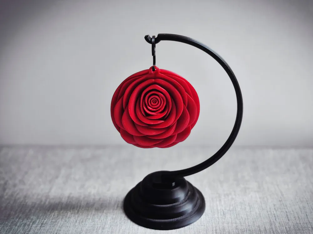 Mother's Day Elegant floating Rose no supports - Free 3D Print Model ...