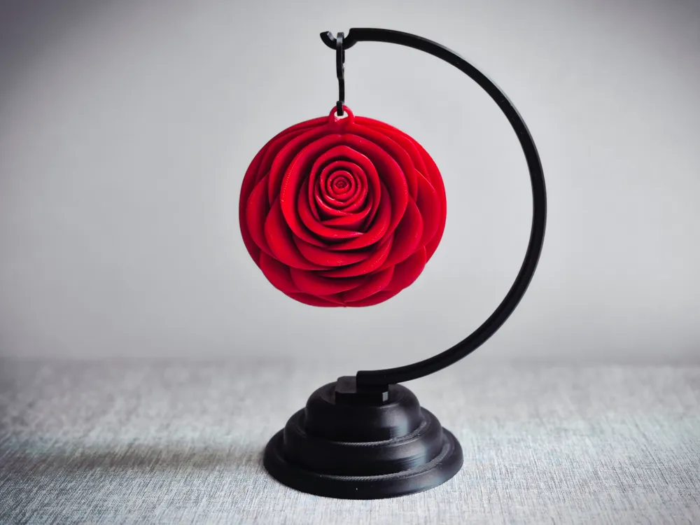 Mother's Day Elegant floating Rose no supports - Free 3D Print Model ...