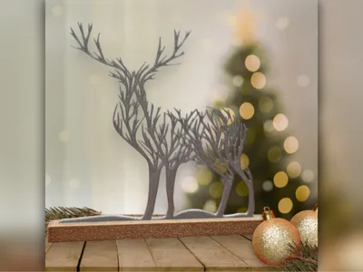 Sleepy deer with trees by DSt - MakerWorld