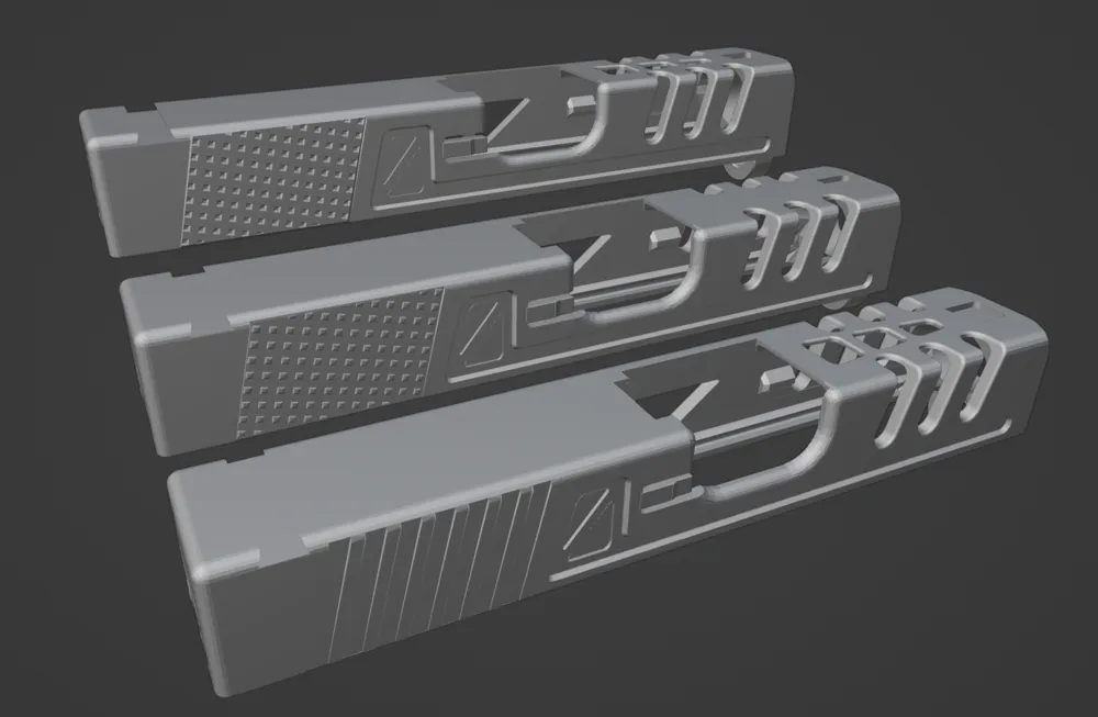 Assorted slide upgrade for subcompact prop gun - Free 3D Print Model ...
