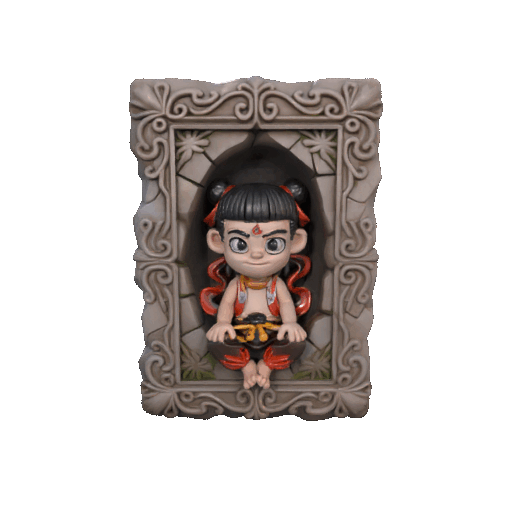 Easy to print! Nezha sits on a stone picture frame, 2-hour quick print ...