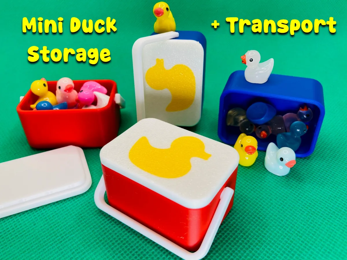 Mini Duck Storage Cooler and Carrier (Doll Size) - Free 3D Print Model ...