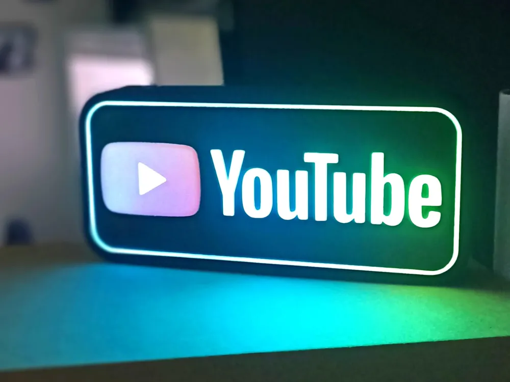 YouTube | Wall art | Led lamp by figueiredoPrint - MakerWorld