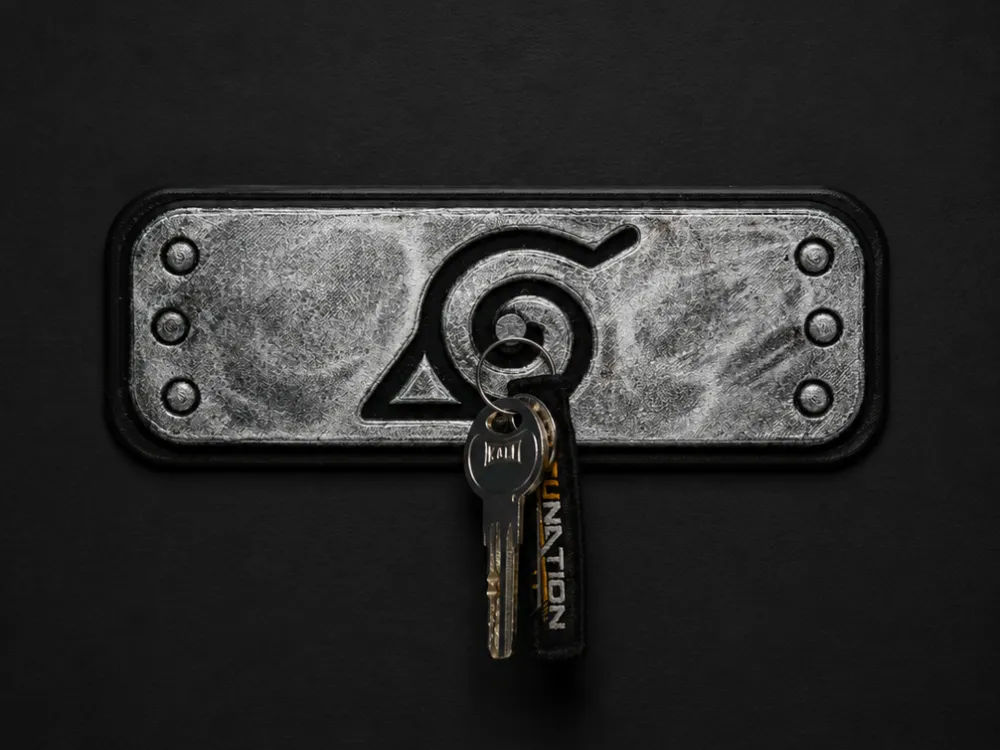 Naruto Konoha Key Holder / Wall Mount - Free 3D Print Model - MakerWorld