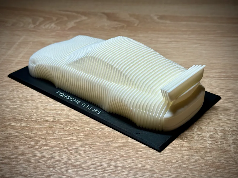 Porsche GT3 RS Layered Sculpture by LemonArts MakerWorld: Download Free 3D Models