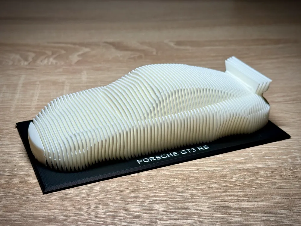 Sculpture en Couches Porsche GT3 RS par LemonArts MakerWorld : Téléchargez des Modèles 3D Gratuits