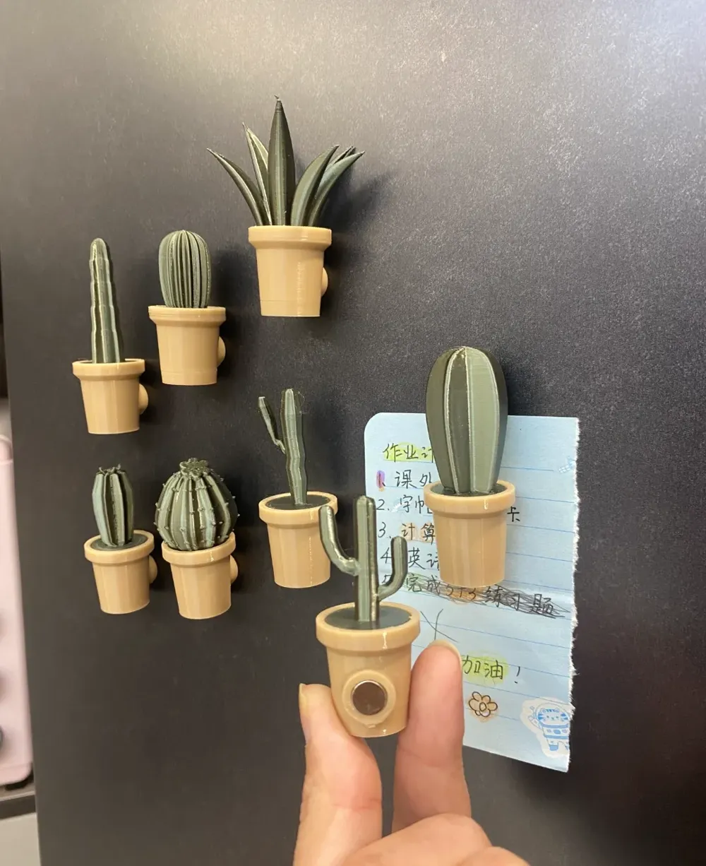 【Serie Cactus】 Imán de nevera magnético Post-it magnético decorativo ...