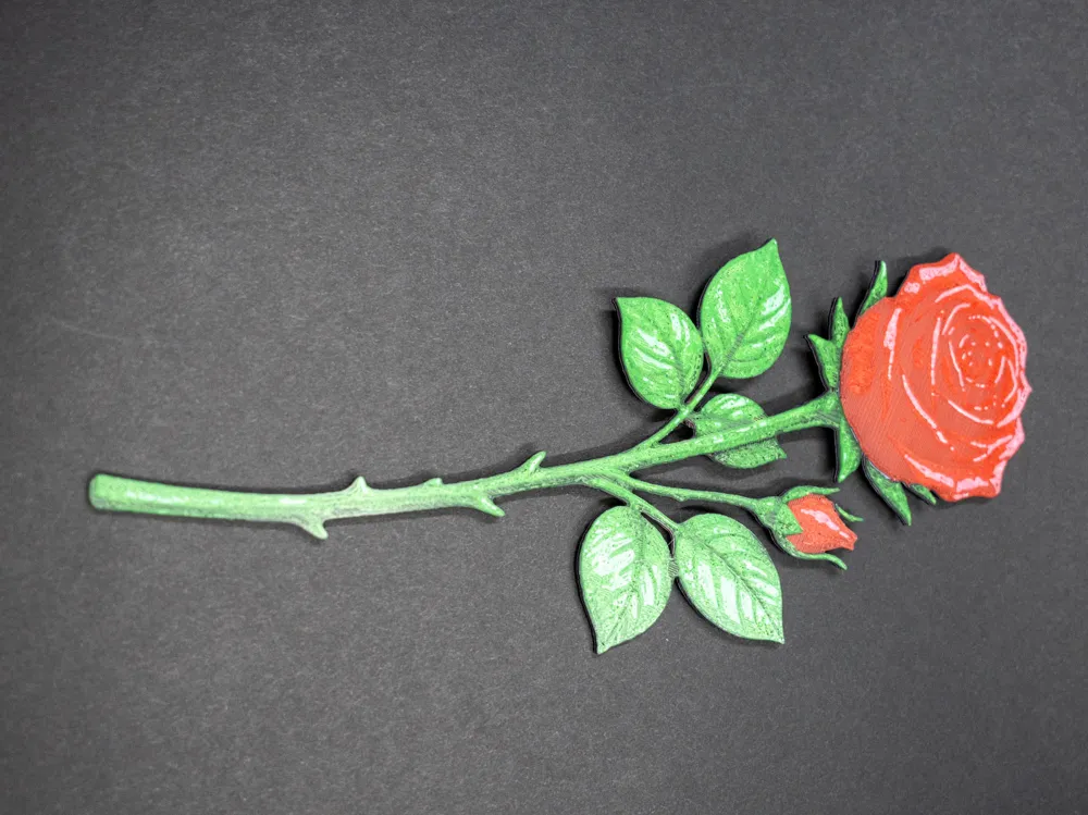 Rose with Stem – Elegant Floral flower - Free 3D Print Model - MakerWorld