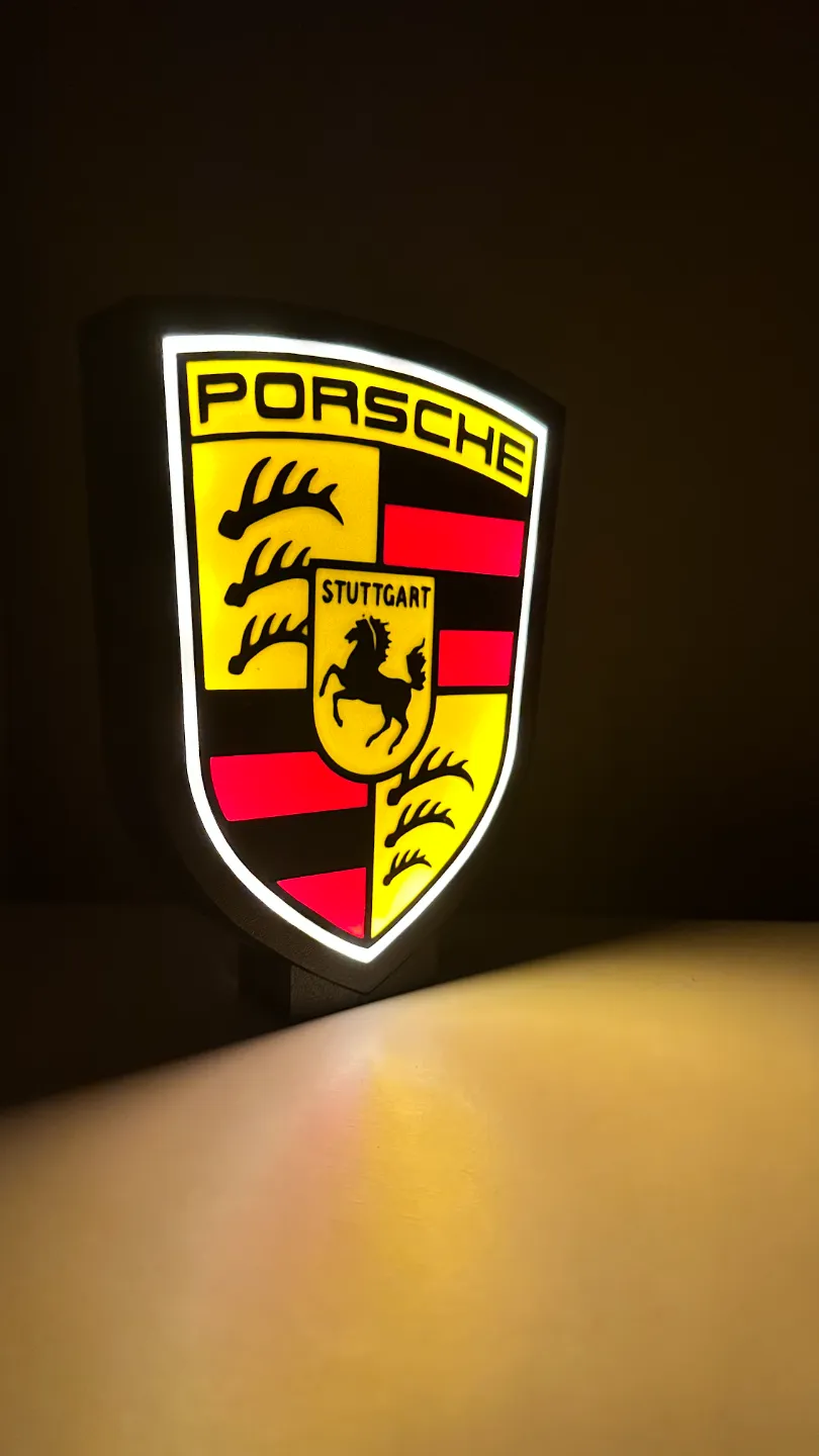 PORSCHE LOGO LIGHTBOX by MICHAL_3Dtisk MakerWorld: Download Free 3D Models