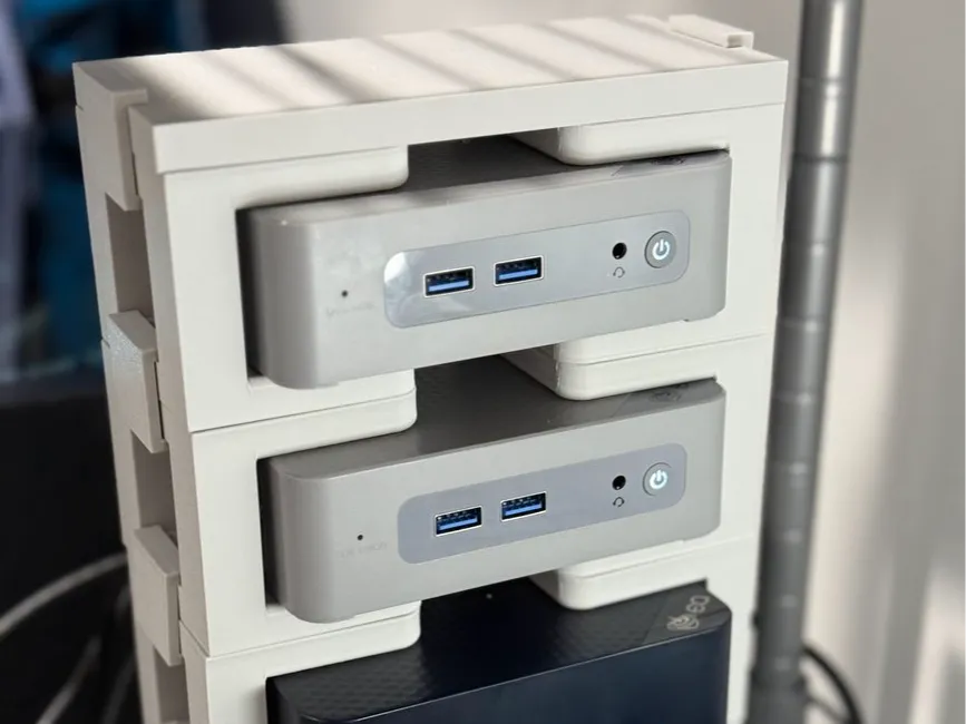 Modular Rack for Mac Mini M4 & Beelink EQ12/EQ13 by RoboDodd - MakerWorld