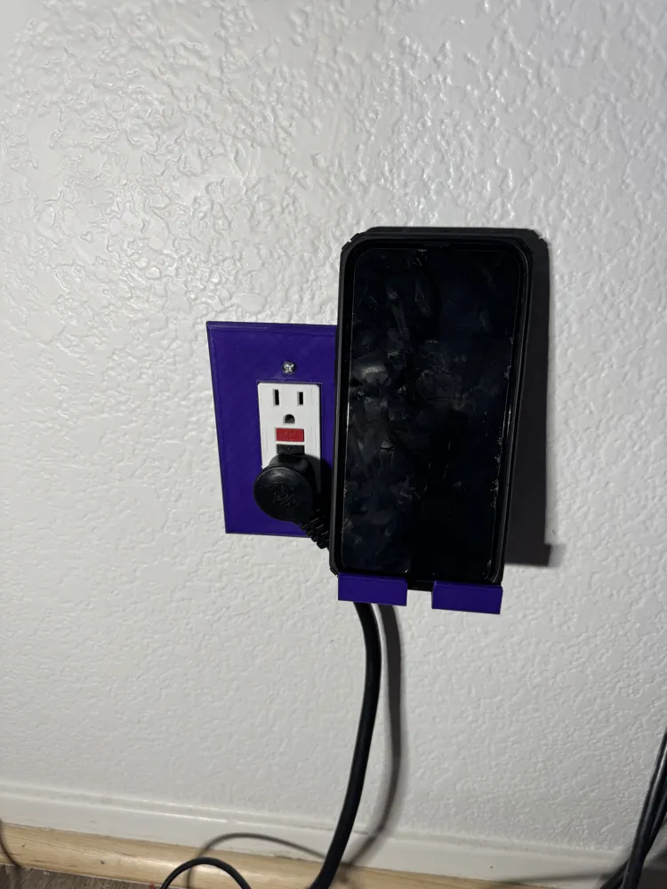 outlet cover with phone holder - Free 3D Print Model - MakerWorld